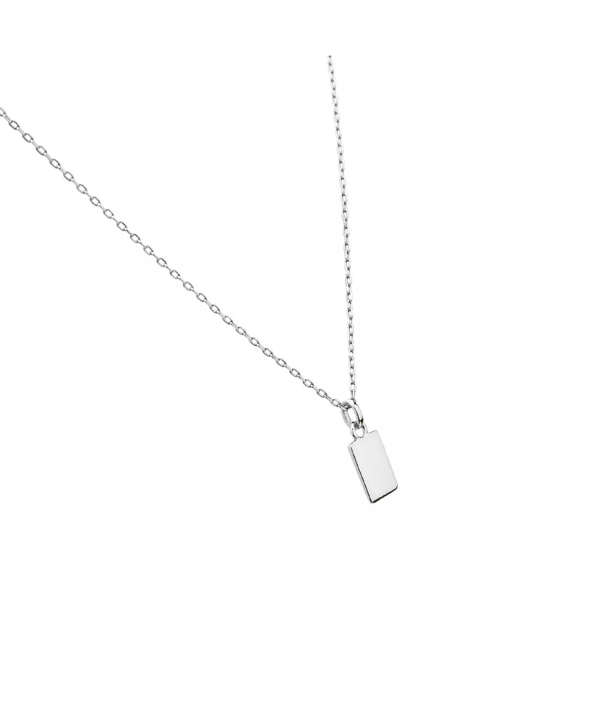 Mezea by Brelery - Collar Rectangular Plata